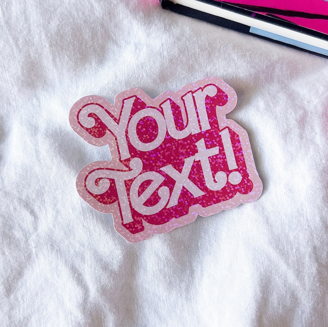 Personalized Text Sticker, Holographic Name Sticker, Customizable, Doll ...