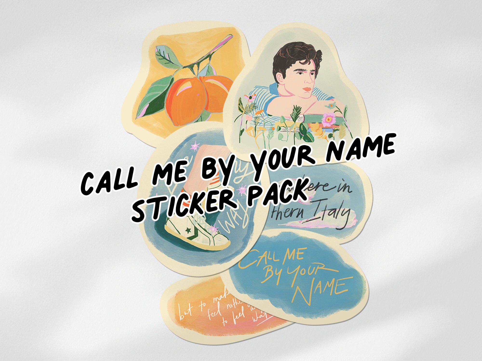Call Me by Your Name CMBYN Sticker Pack, With 6 Stickers for Laptop ...