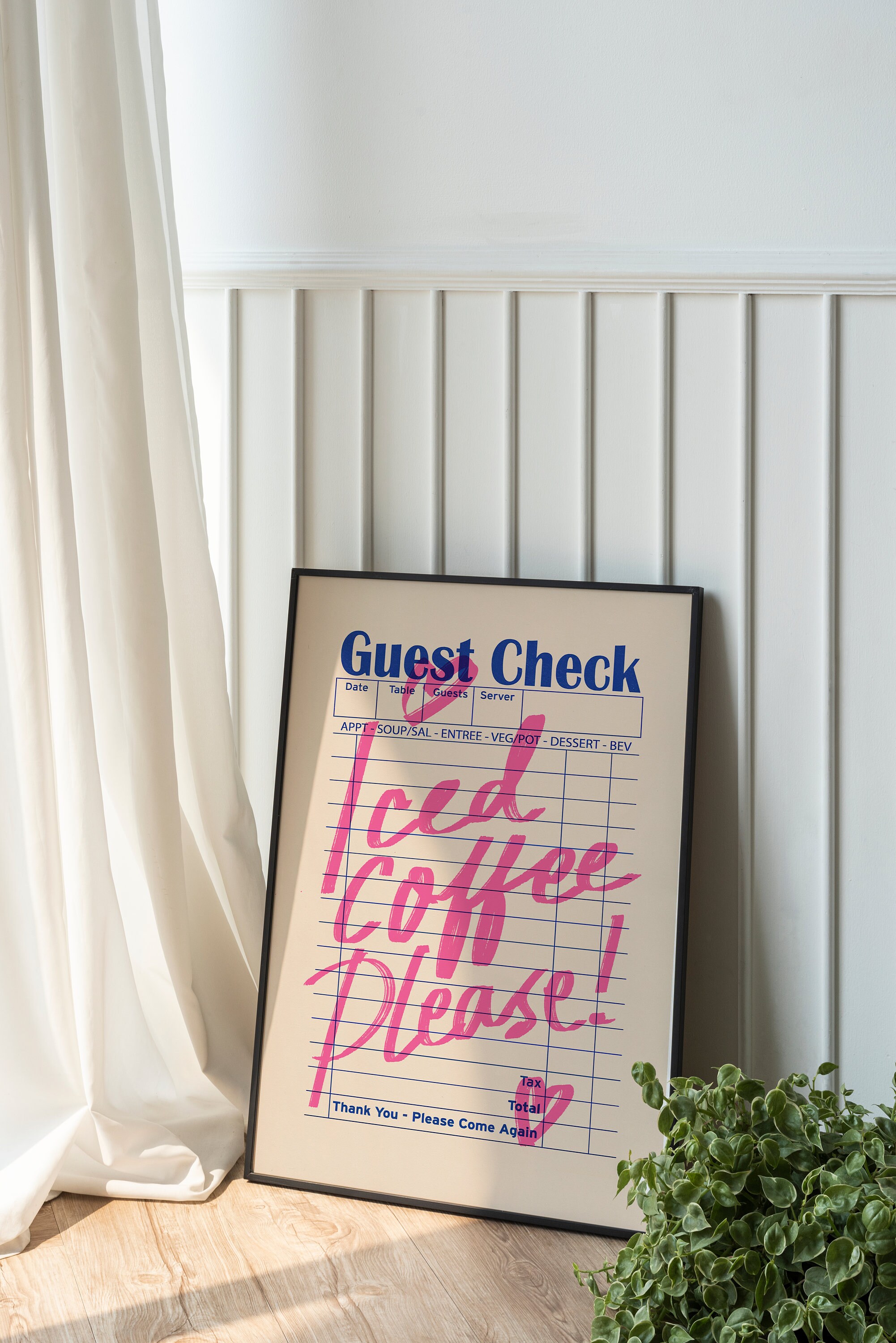 Iced Coffee Guest Ticket DIGITAL PRINTS Trendy Posters Room - Etsy