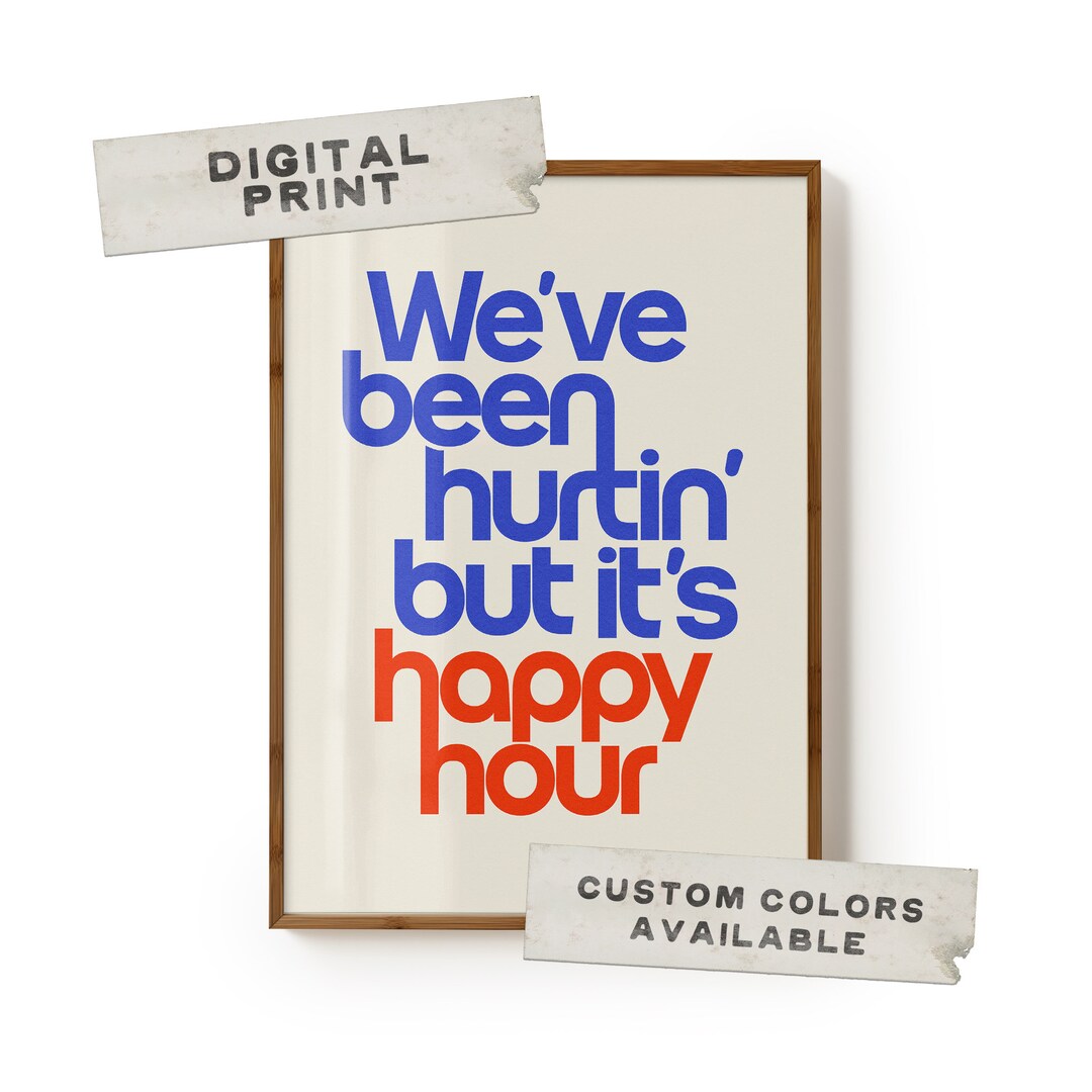 Happy Hour Drinks and Cocktail Digital Print | Print at Home | Download ...