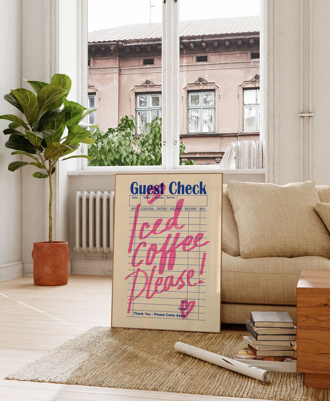 Iced Coffee Guest Ticket DIGITAL PRINTS Trendy Posters Room - Etsy