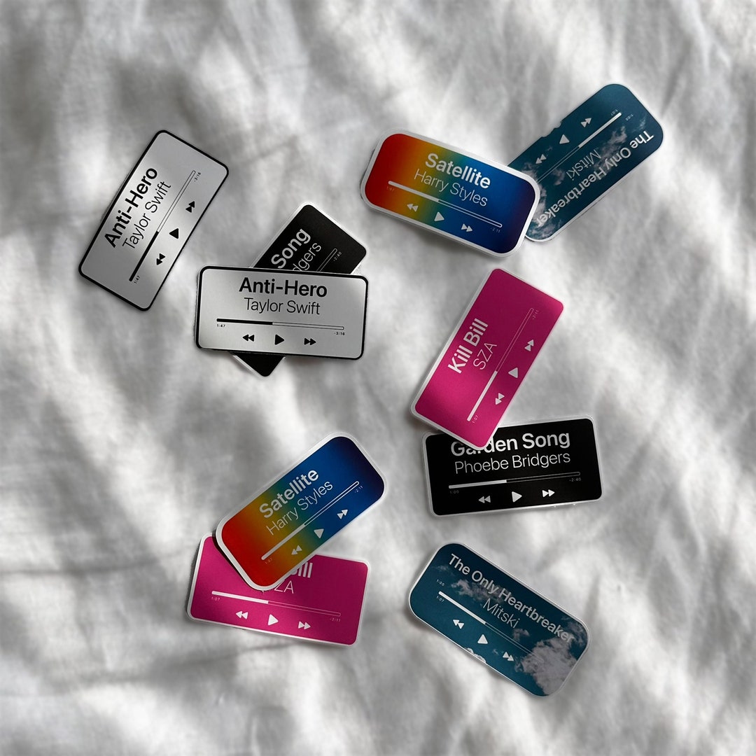 Custom Song Stickers, Personalized Song Sticker, Music Merch, Perfect ...