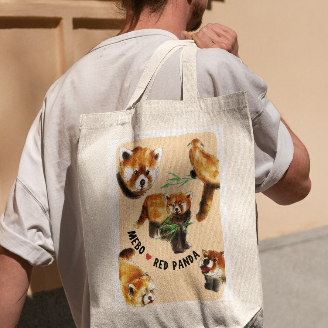 Mebo the Red Panda Tote Bag Gift San Francisco Celebrity Panda Art Gift ...