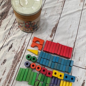 Vintage 72 Piece Playskool Wood Blocks - Etsy