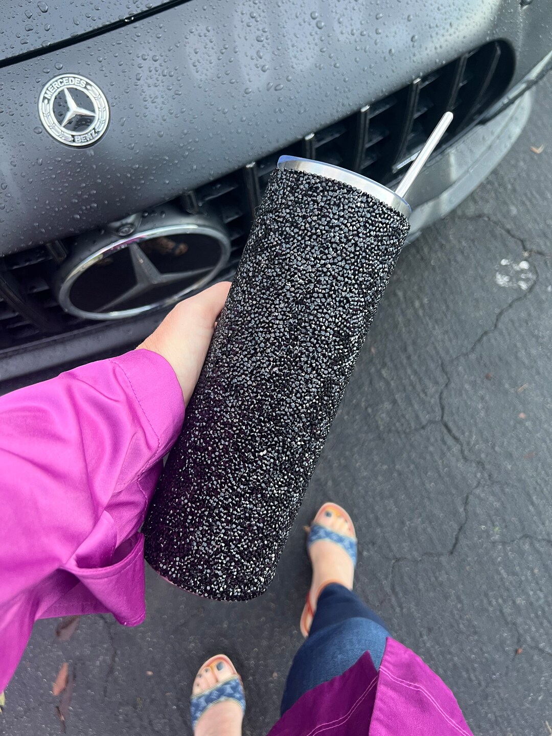 The Back in Black 30oz Double Chunky Bling Bling Tumbler Insulated Hot ...