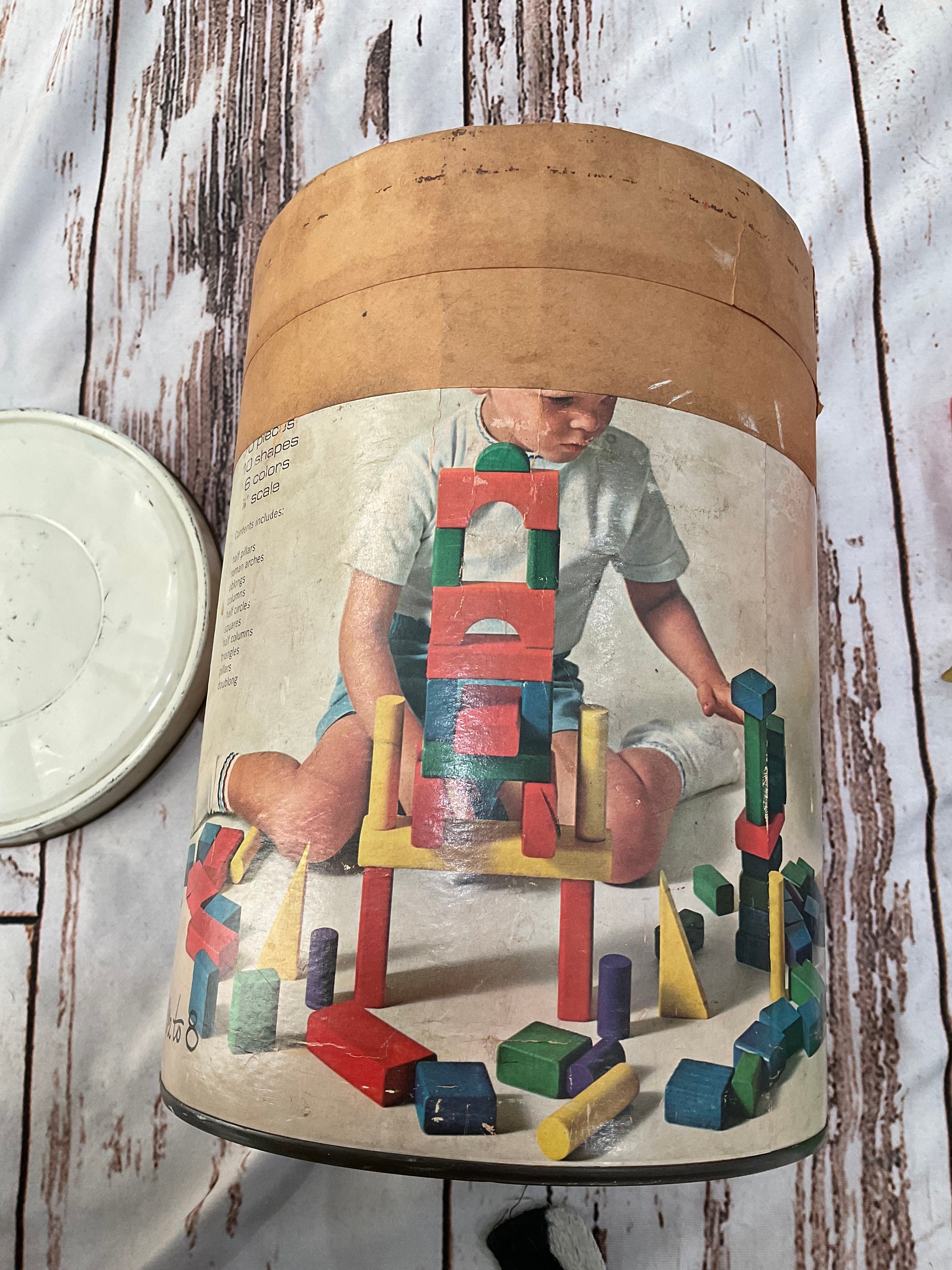 Vintage 72 Piece Playskool Wood Blocks - Etsy