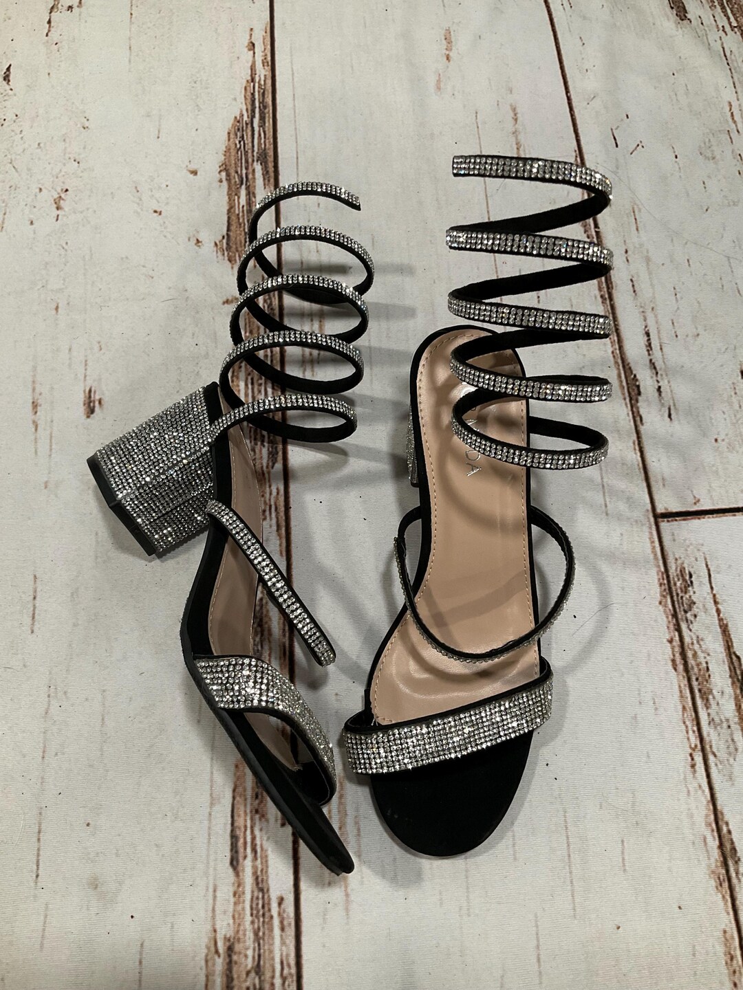 NWOT Top Moda Wrap Around Bling Sandals - Etsy