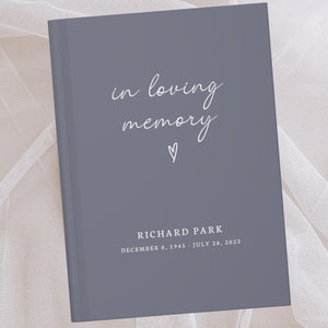 Custom Funeral Guest Book- Personalized Funeral Book- Memorial Guest ...