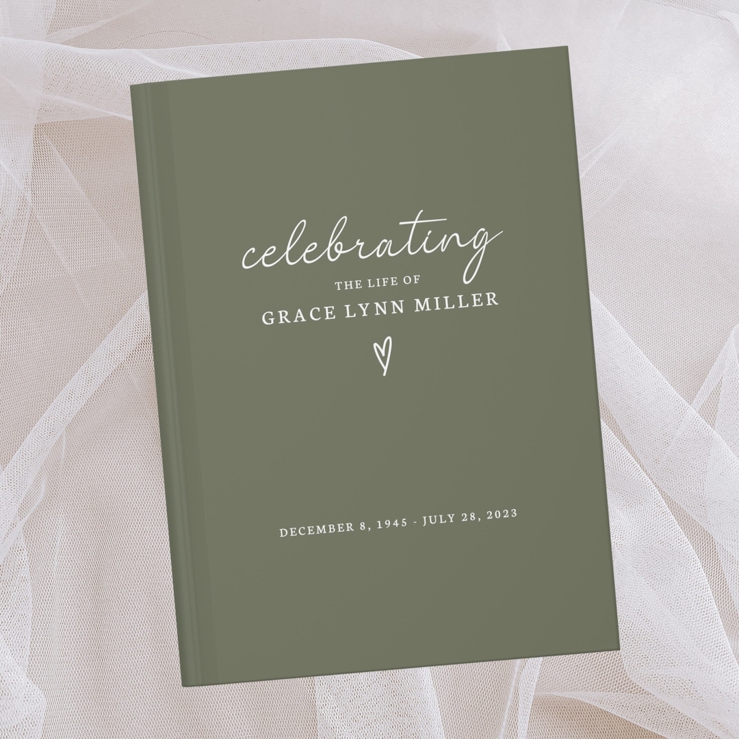 Custom Funeral Guest Book- Personalized Funeral Book- Memorial Guest ...