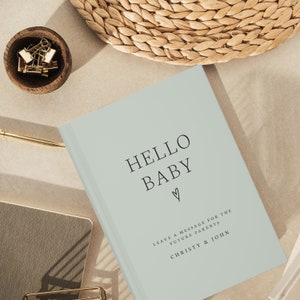 Baby Shower Custom Guest Book Hello Baby Journal Personalized Name Book ...