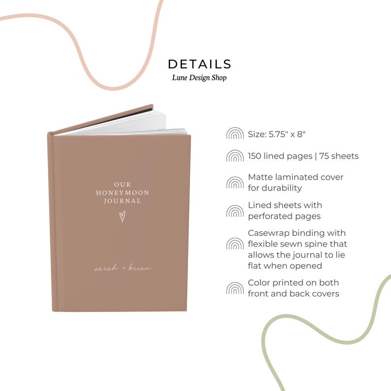 Custom Our Honeymoon Journal- Personalized Wedding Gifts- Couple ...