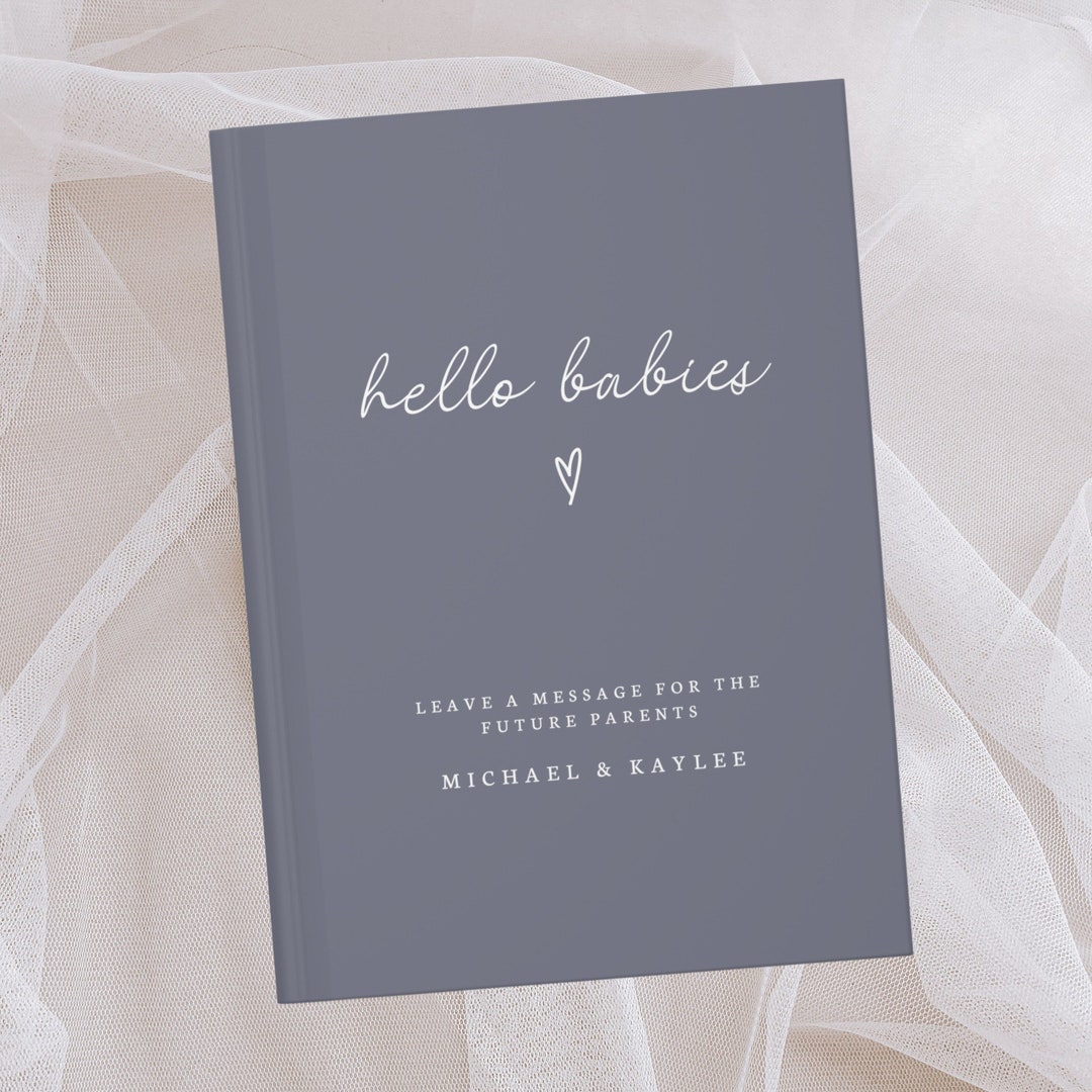 Baby Shower Guest Book- Twin Hello Babies Journal- Custom Guestbook ...