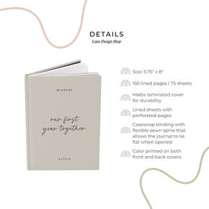 Personalized Couple Notebook- Custom Paper Anniversary Gift- Our First ...