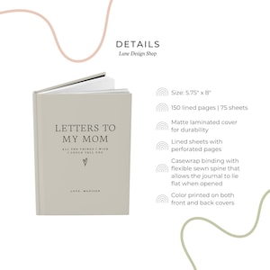 Letters to My Mom Custom Notebook- Loss of Mother Grief Journal- Mom ...