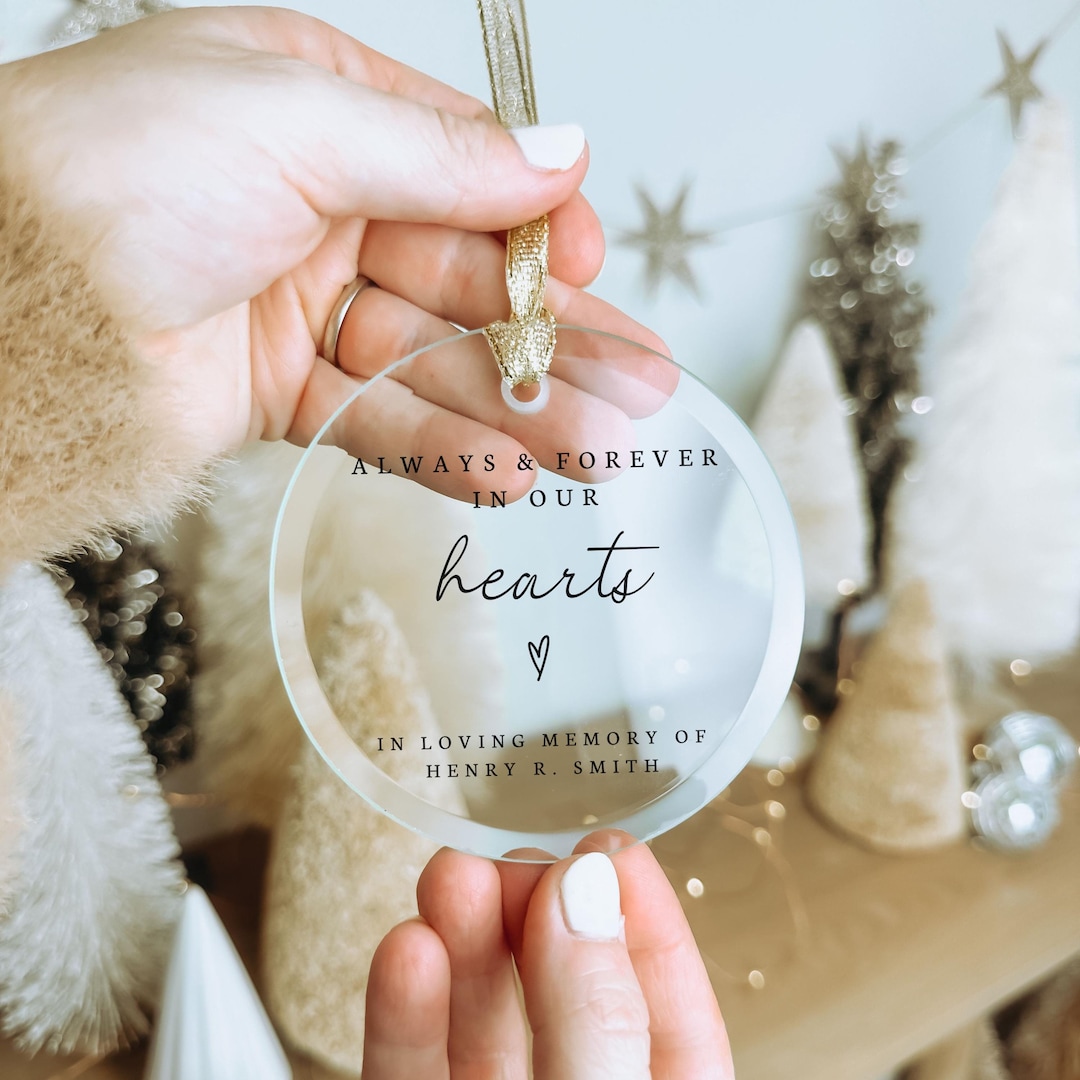 Custom Memorial Glass Ornament- Personalized Grief Remembrance Keepsake ...