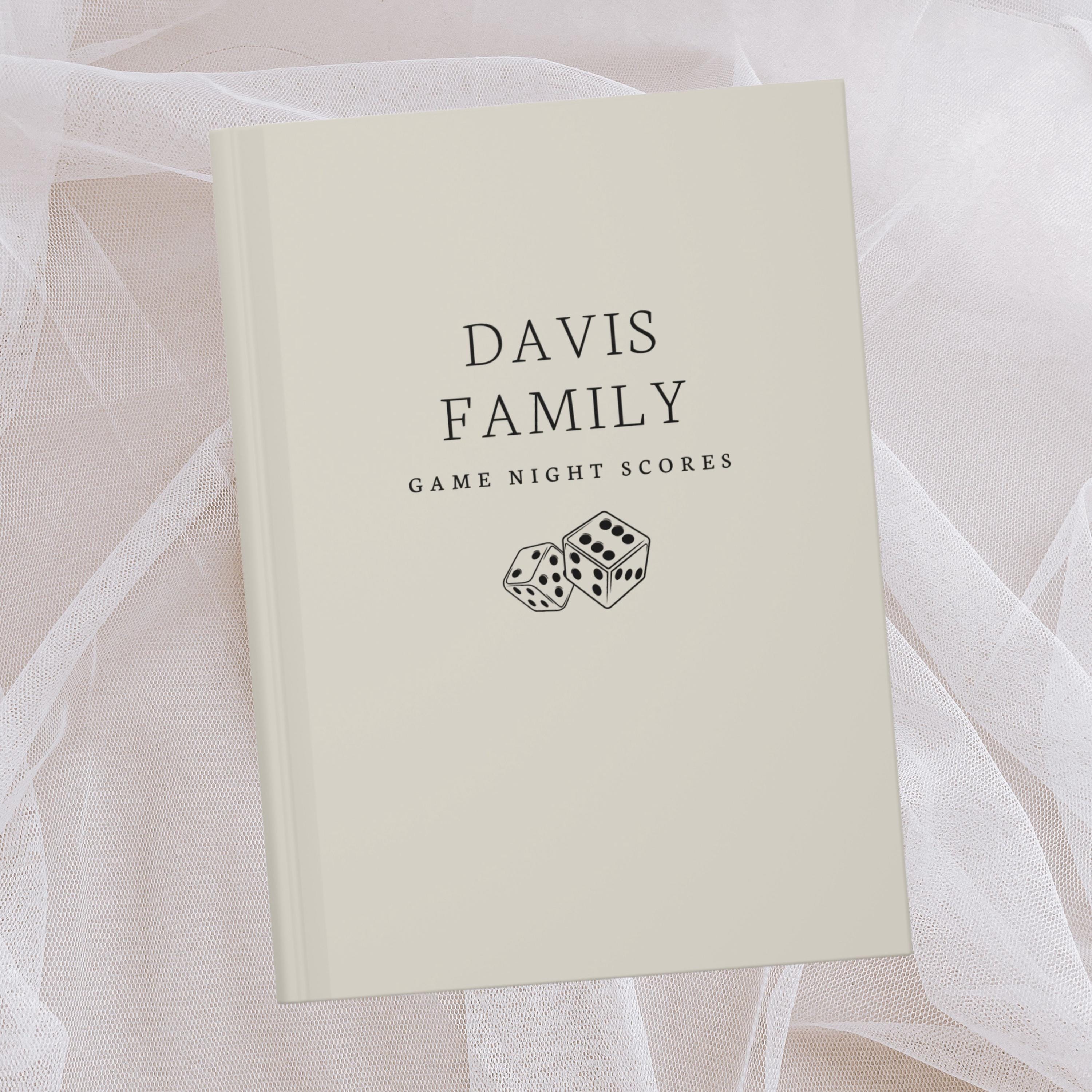 Custom Family Game Night Score Book Personalized Card Game Notebook ...