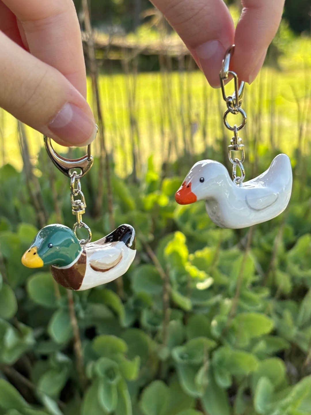 Cute Duck Polymer Clay Charm / Handmade, Hand-painted, and Resined / Charms / Adorable Ducks ...