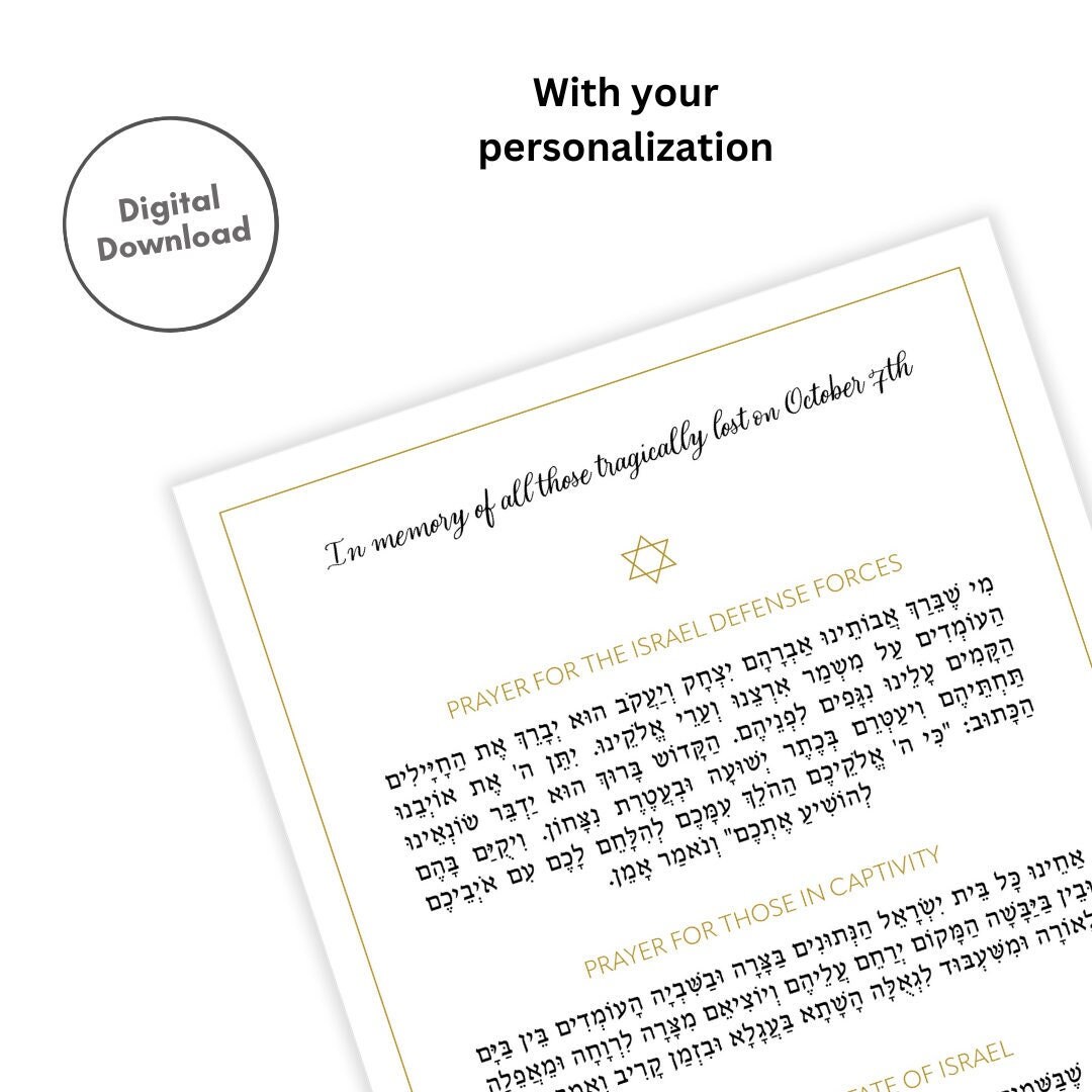 Personalized Prayers for Israel, DIGITAL DOWNLOAD | Captivity, State of ...