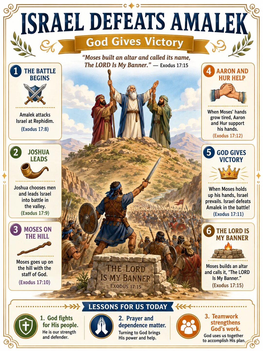 Israel Defeats Amalek Bible Study Bundle, Exodus Poster, Worksheet ...