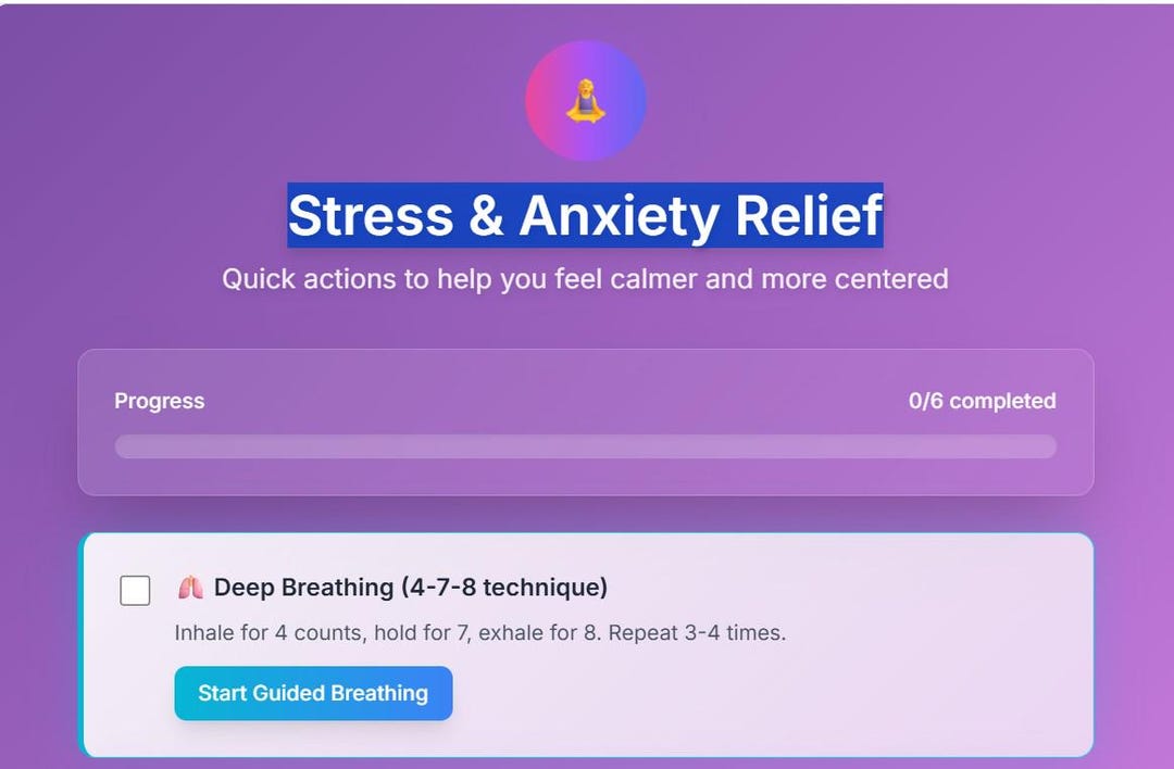 Stress & Anxiety Relief Planner | Online Interactive Calming Checklist ...