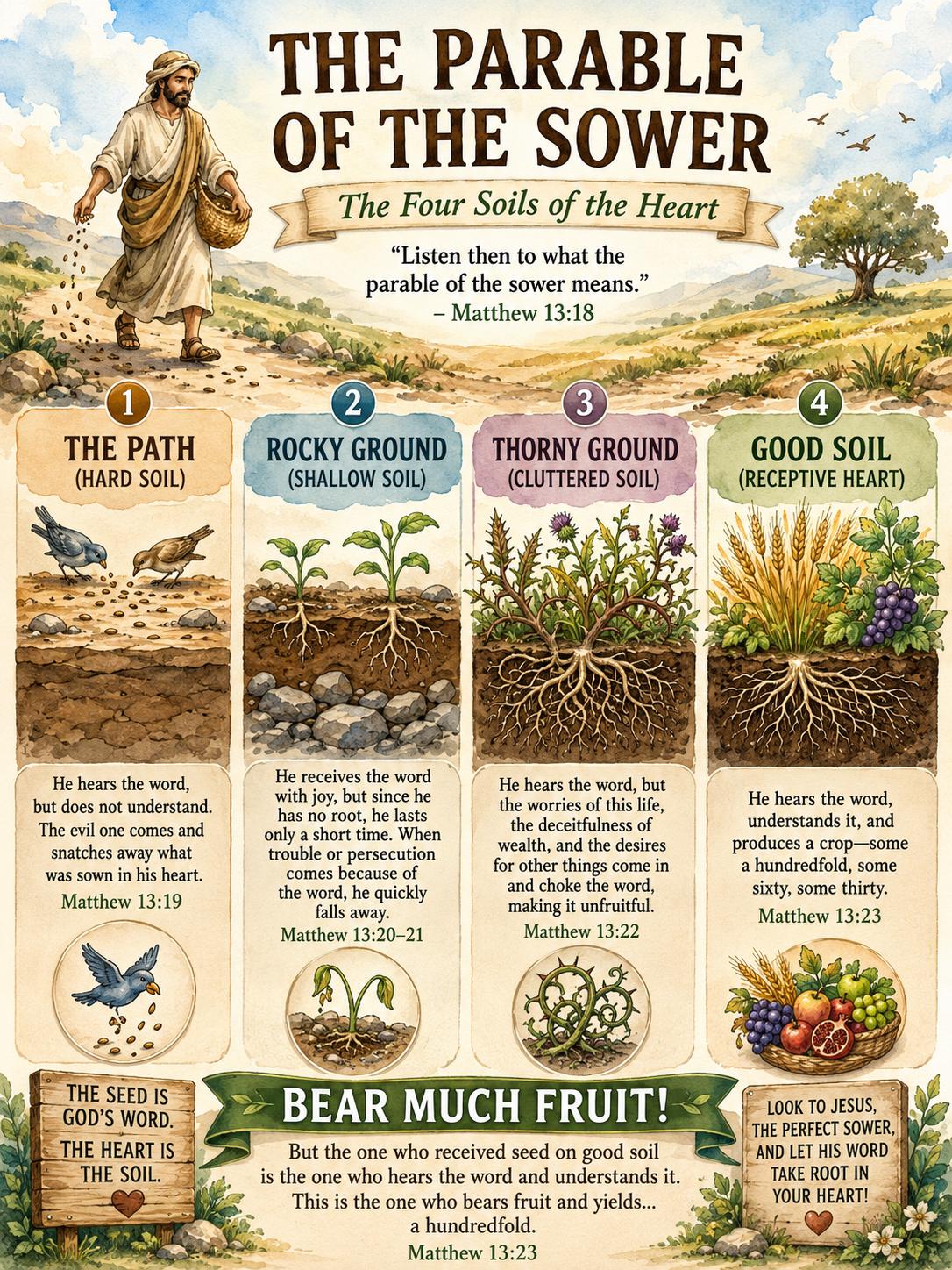 Parable of the Sower Bible Study Bundle, Poster, Worksheet, Teacher ...