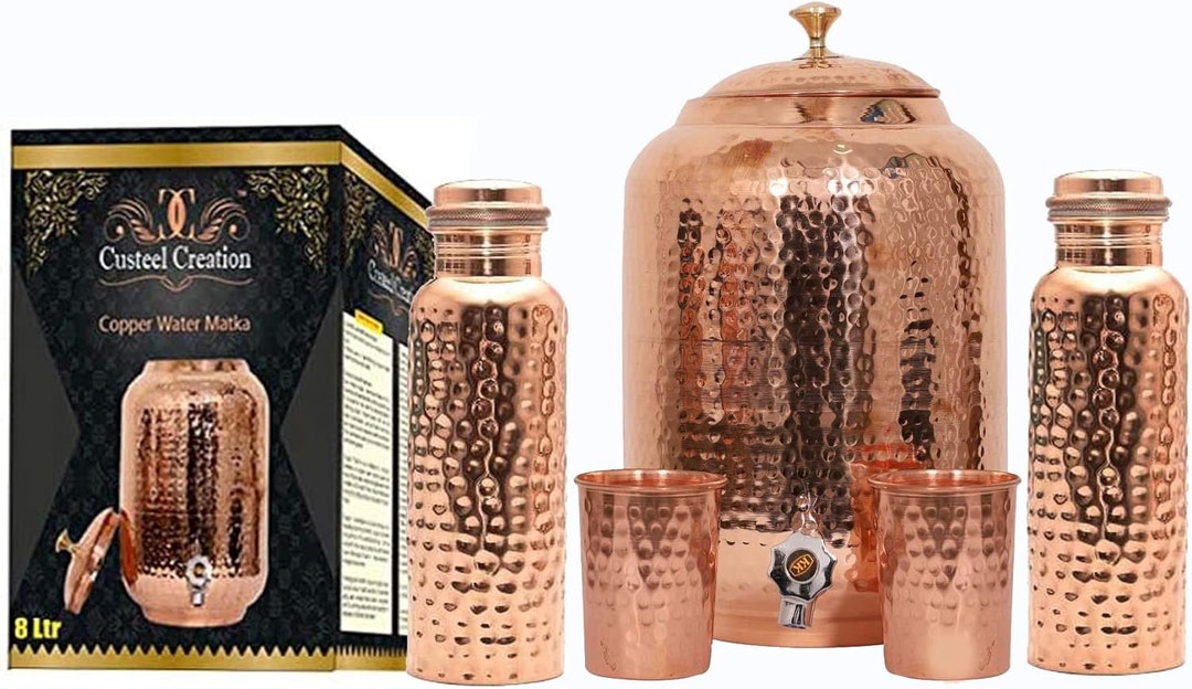 Pure Copper Matka Water Pot Container 270 Oz Capacity - Etsy
