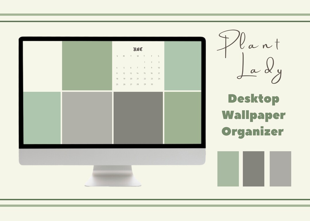 Plant Lady Desktop Wallpaper Organizer Calendar 2022 2023 - Etsy