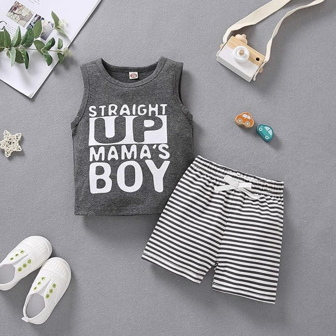 Little Cute Straight up Mama's Boy Toddler Outfit Novelty Sleeveless ...