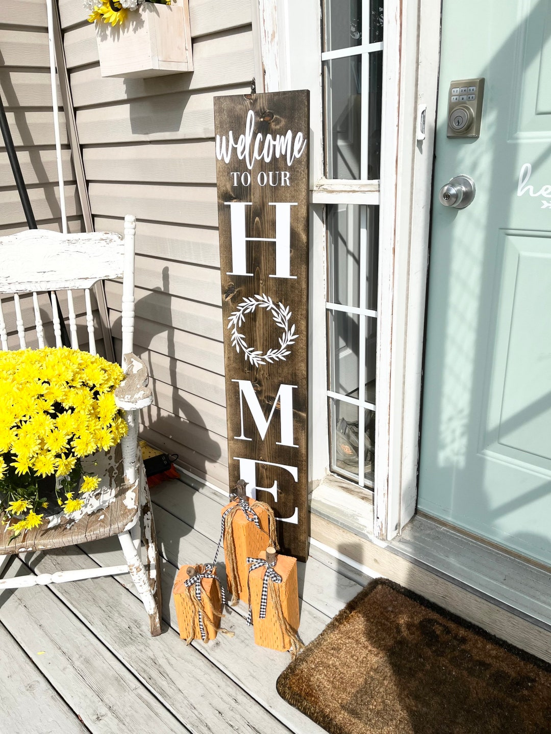 Welcome to Our Home Front Porch Sign | Optional Holiday Second Side ...
