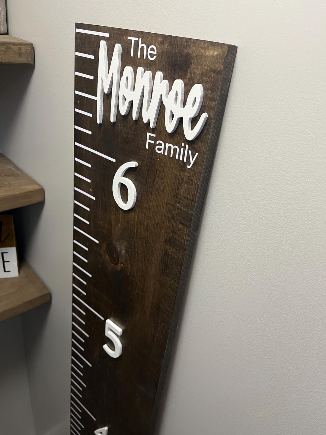 6.5 Foot Growth Chart Wall Ruler for Family and Children With Wood Cut ...