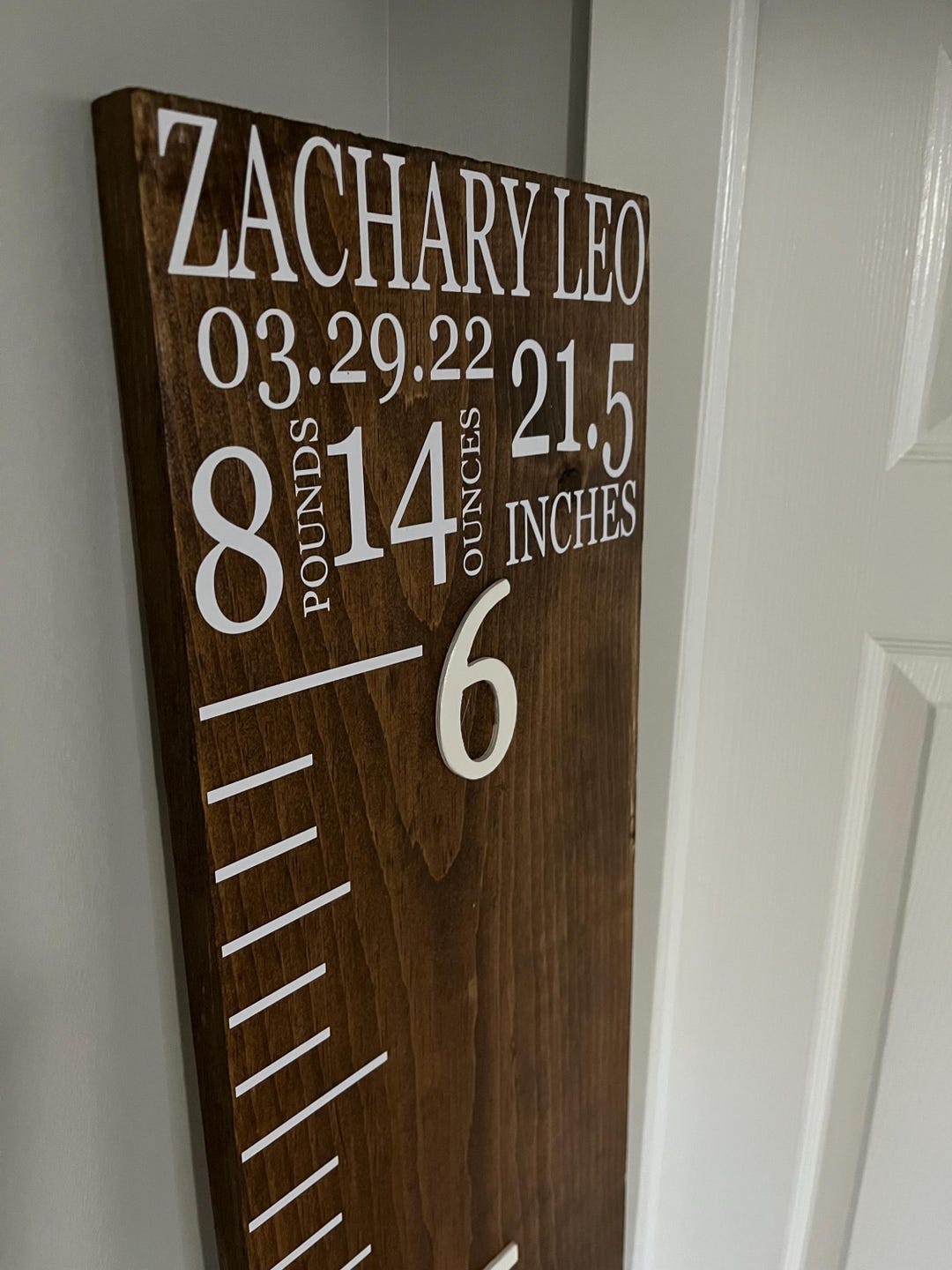 6.5 Foot Growth Chart Wall Ruler for Family and Children With Birth ...