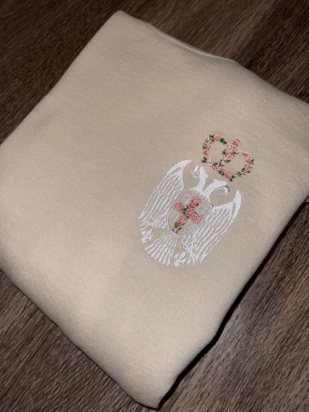 Serbia Flower Embroidered Sweatshirt - Etsy