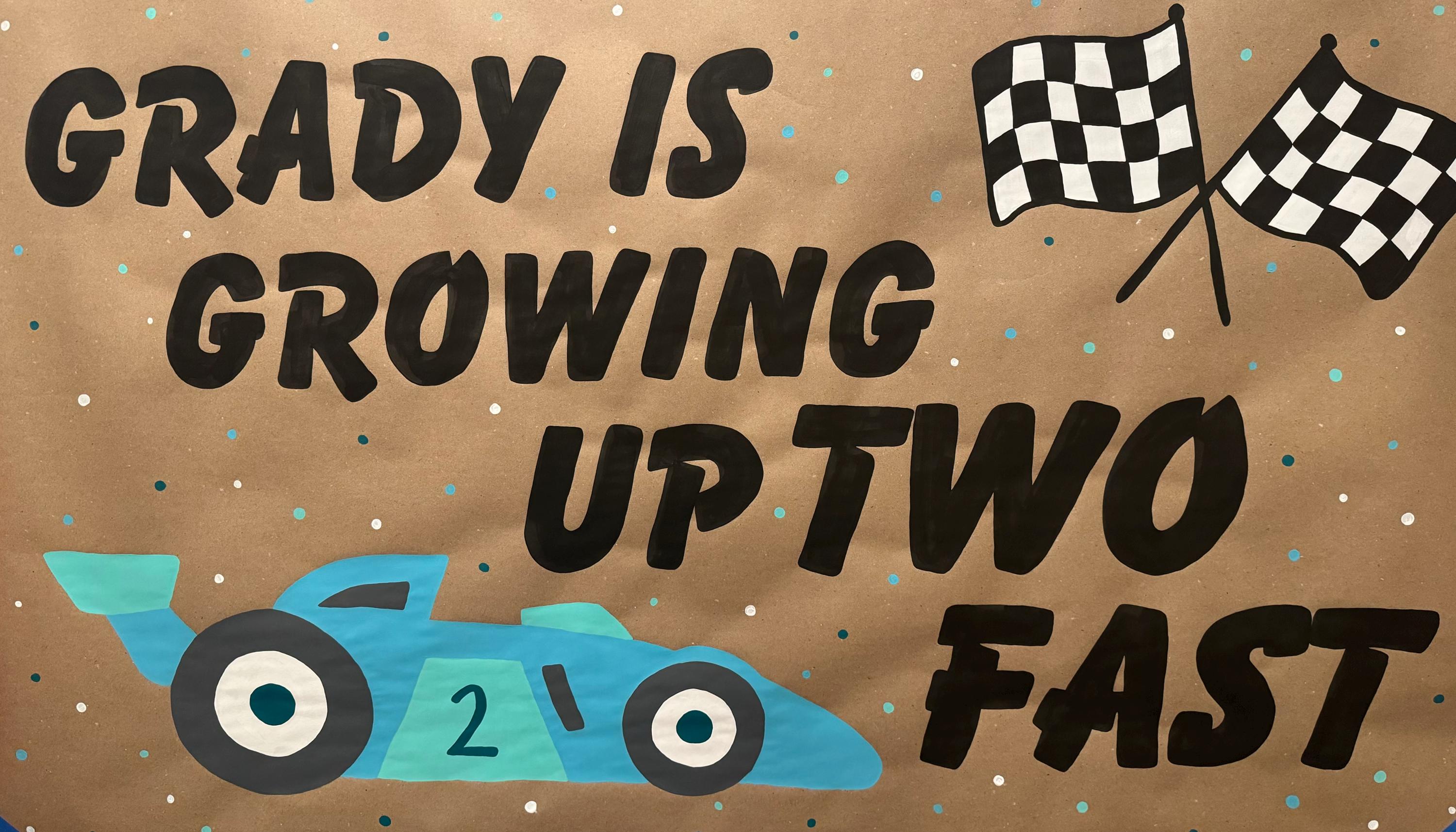 Two-fast Hand Painted Banner Party Banner Party Decor Two Fast Banner ...