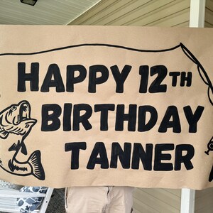 Custom Hand Painted Fishing Themed Banner Party Banner Party Decor ...