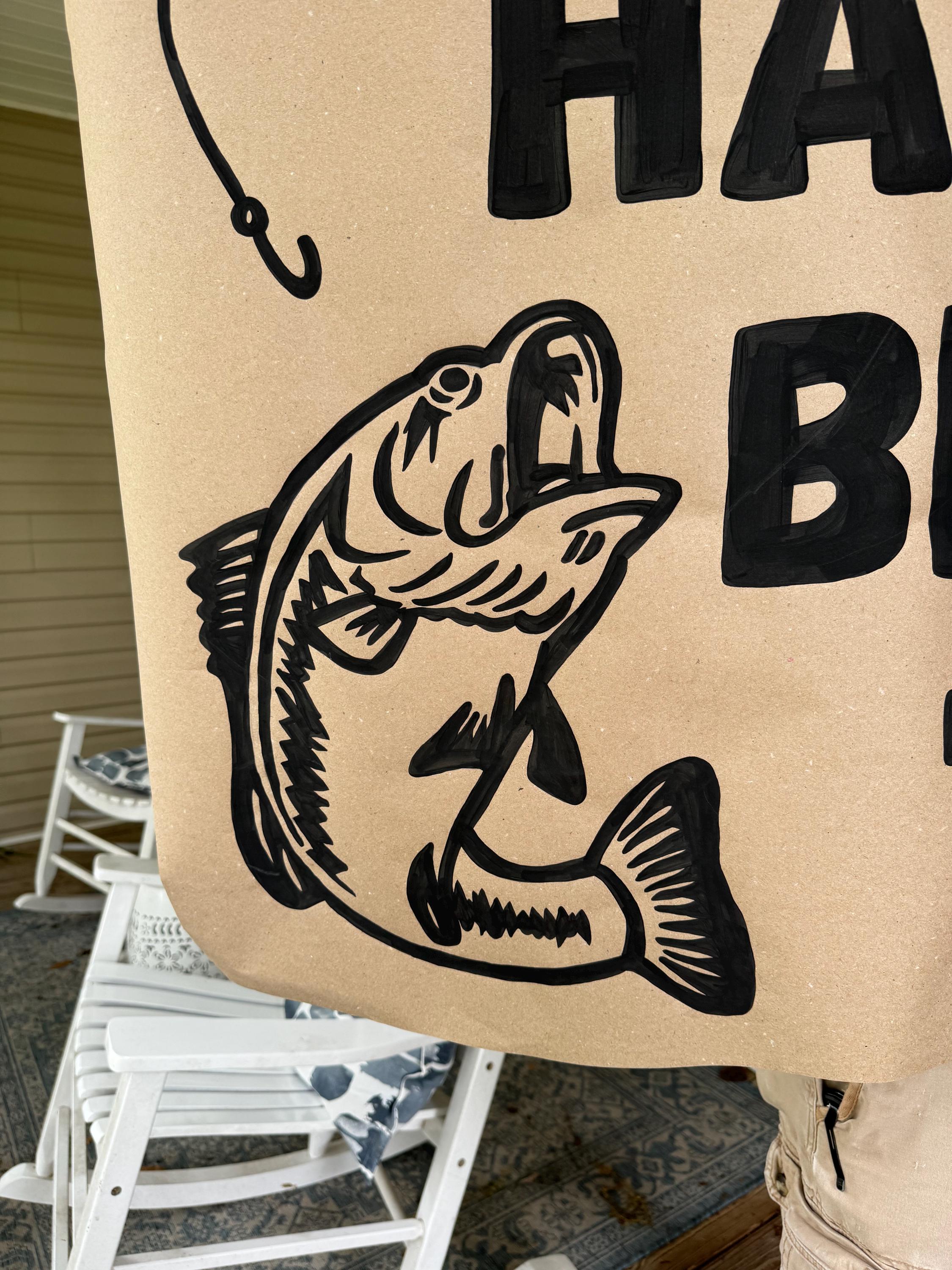Custom Hand Painted Fishing Themed Banner Party Banner Party Decor ...