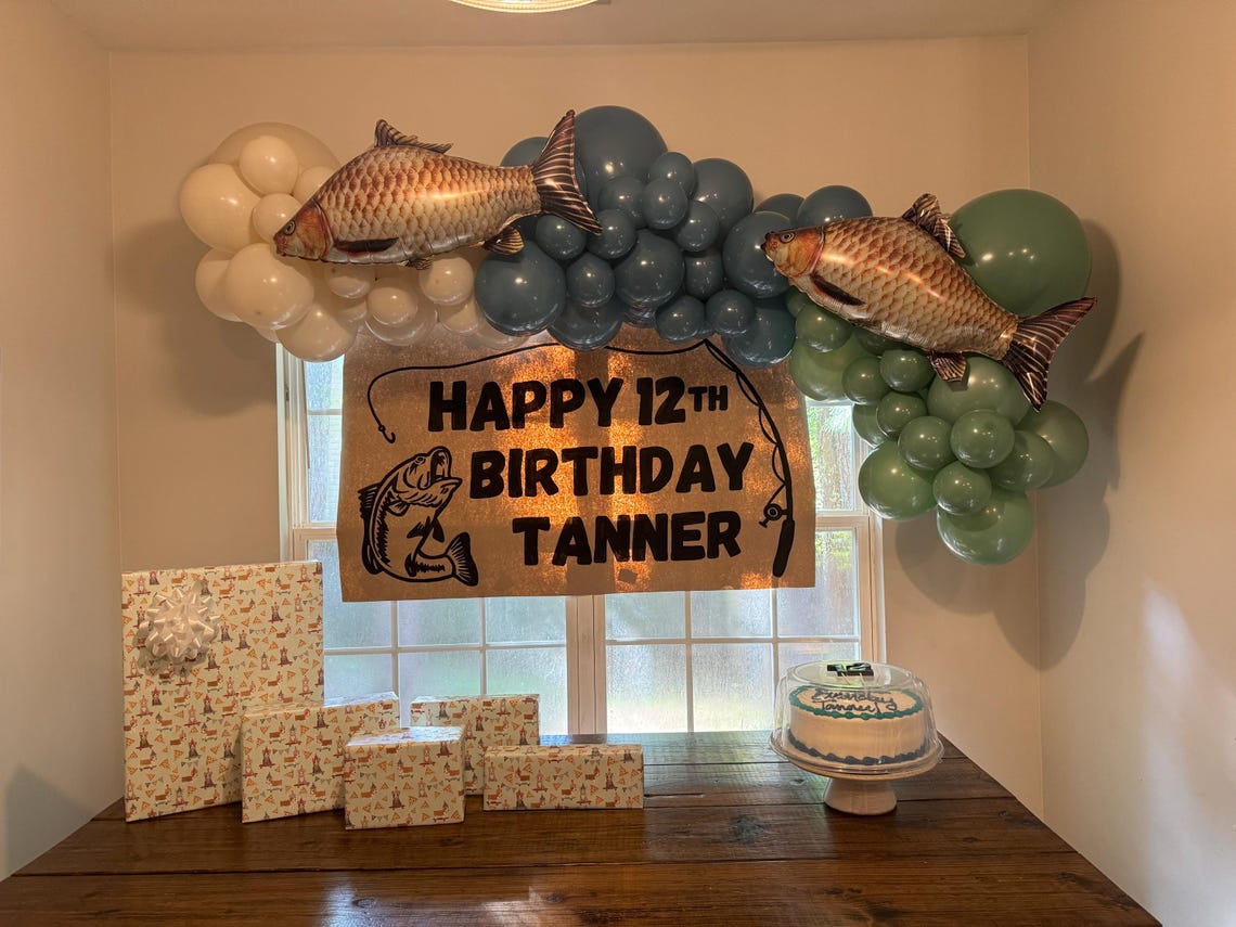 Custom Hand Painted Fishing Themed Banner Party Banner Party Decor ...