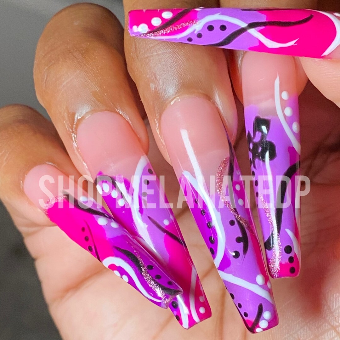 Take Me Back / Pink Nails/ 90s Nails/ Retro Nails/ XL Nails/ Freak ...