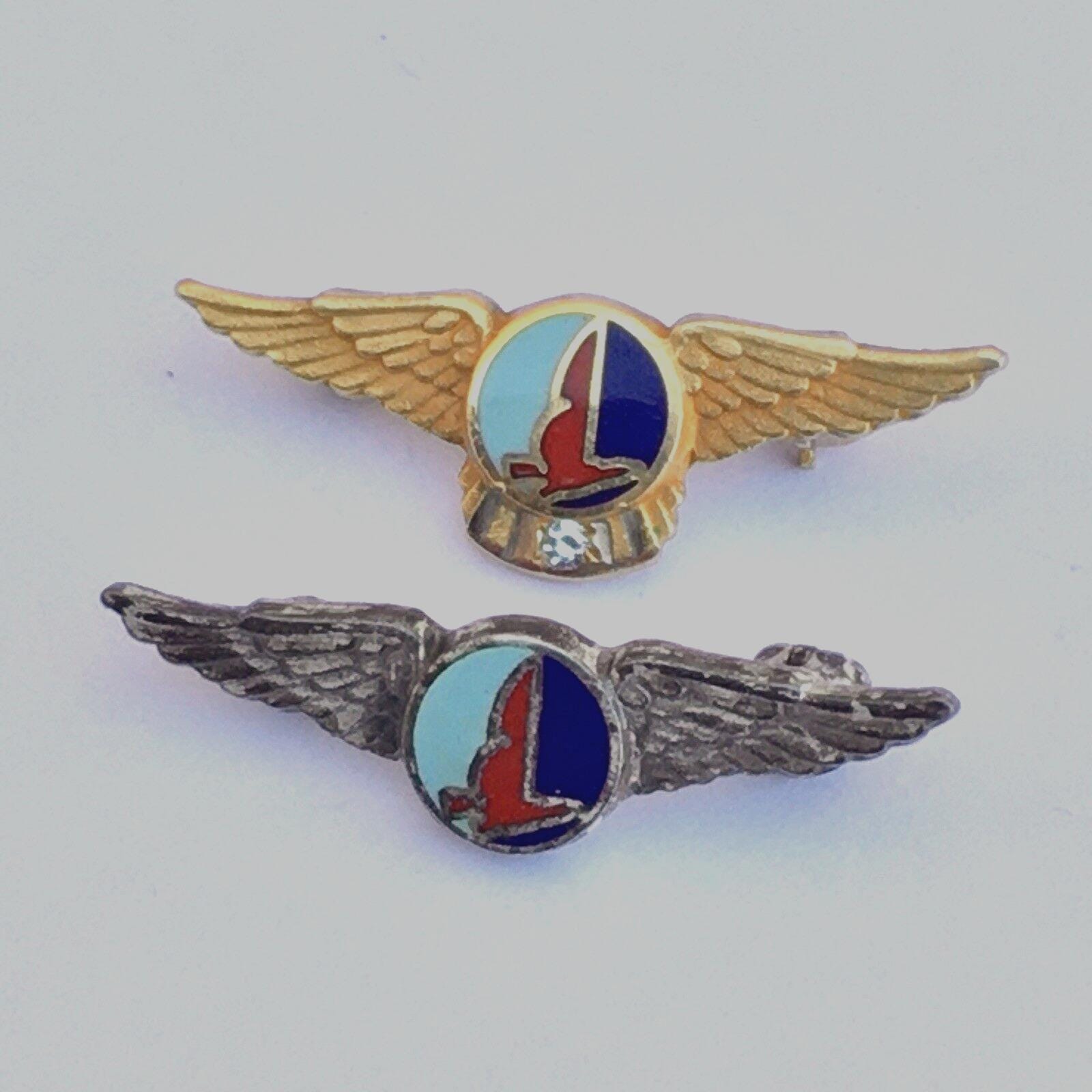 Eastern Airlines Wing Pins, 10K Gold & Diamond Sterling Silver EAL ...