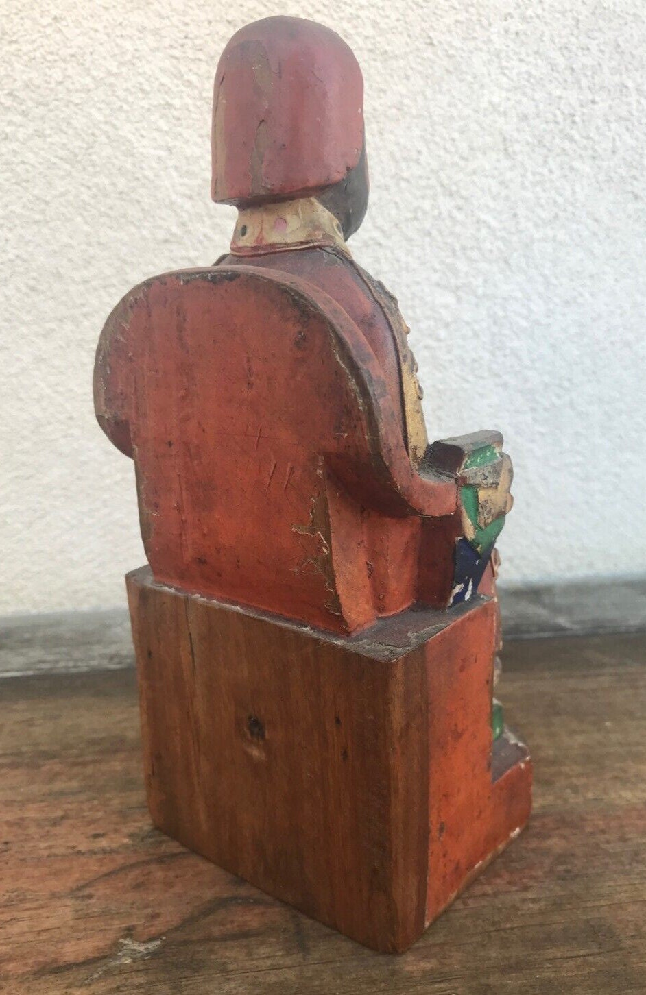 Antique Chinese Sun Wukong Monkey God Temple Figure, Wood Painted ...