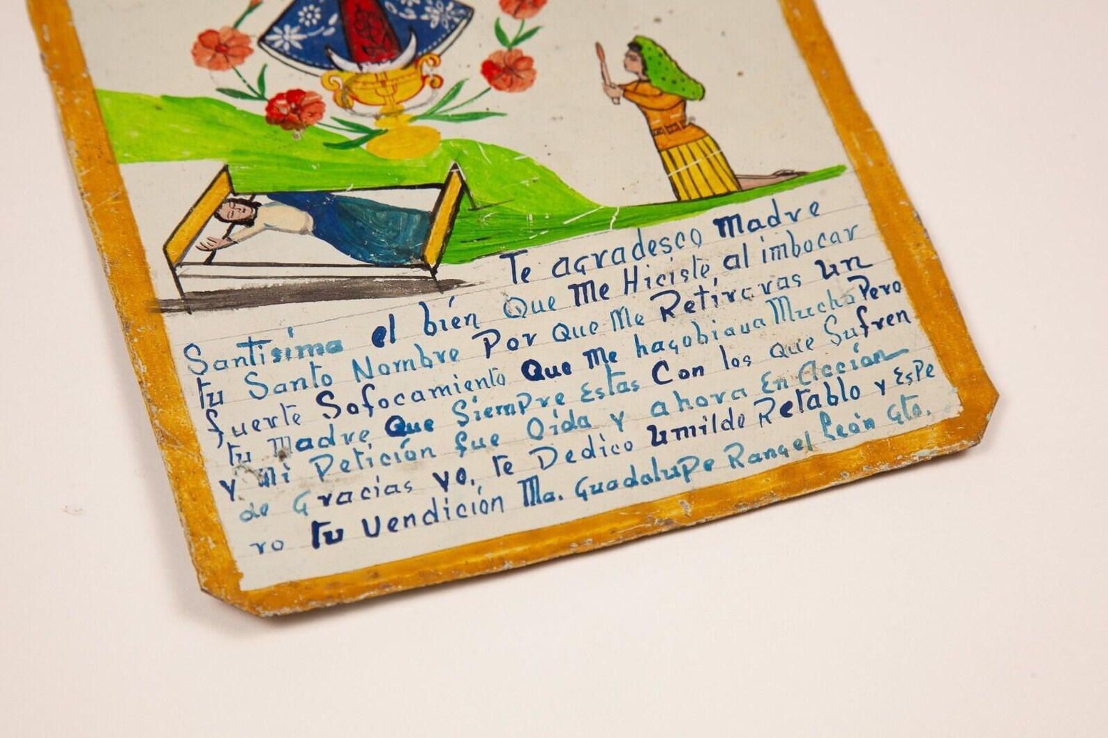 1940s Mexican Ex Voto Painting on Tin, Woman Suffocating, Retablo Folk ...