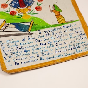 1940s Mexican Ex Voto Painting on Tin, Woman Suffocating, Retablo Folk ...