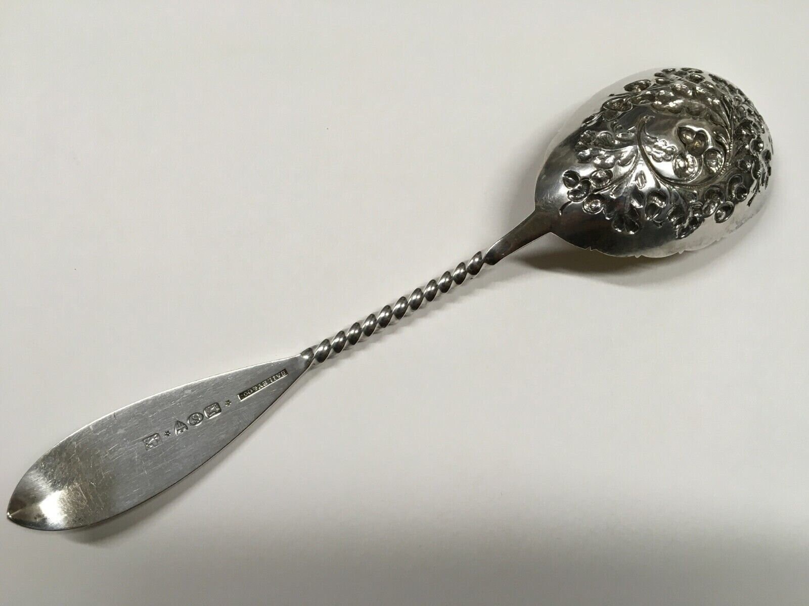 C. 1852-62 Bailey & Co. Coin Silver Large Berry Spoon, Gilt Bowl ...