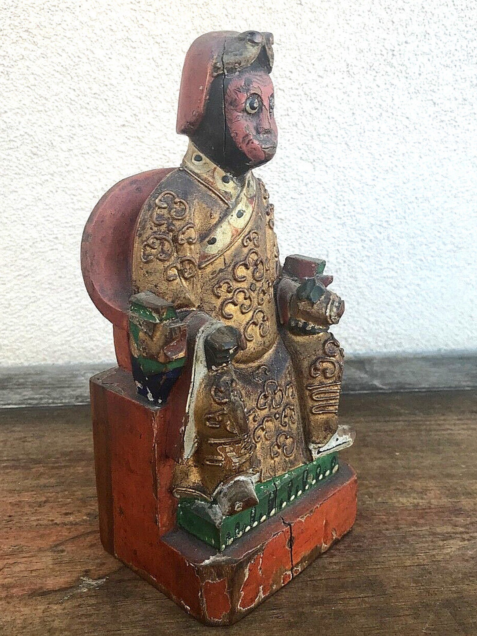 Antique Chinese Sun Wukong Monkey God Temple Figure Wood - Etsy
