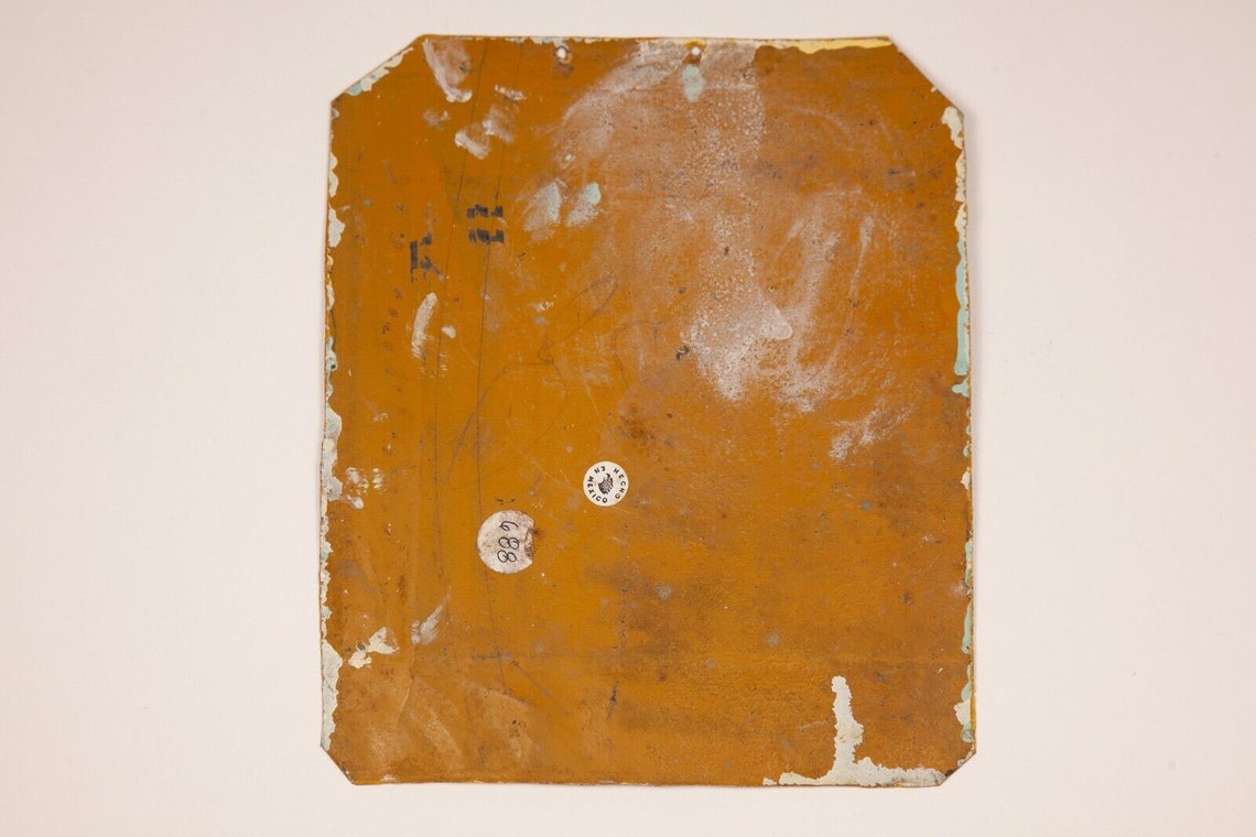 1940s Mexican Ex Voto Painting on Tin, Woman Suffocating, Retablo Folk ...