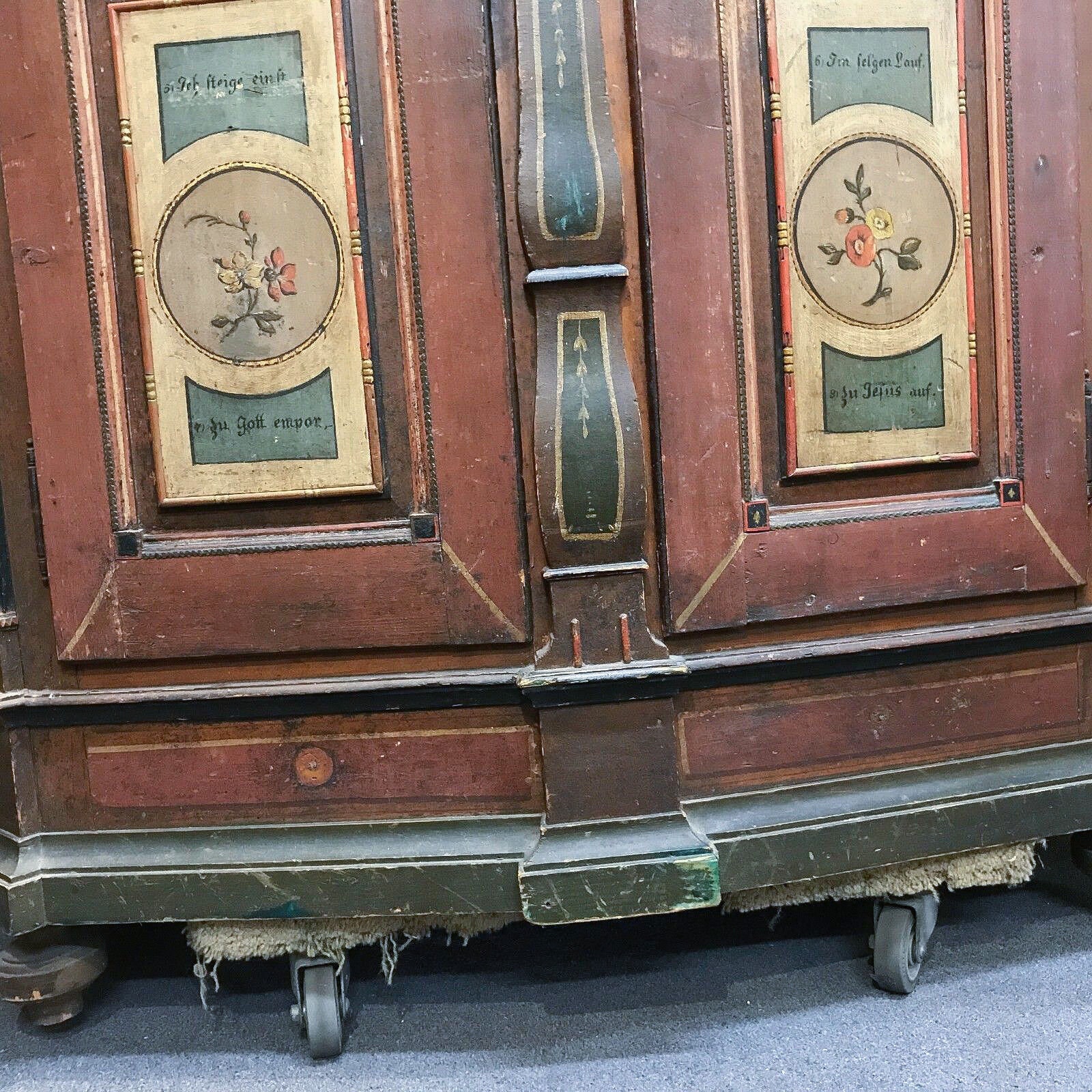 18th C. German Hand Painted Cabinet, Shrank or Shrunk, Armoire W ...