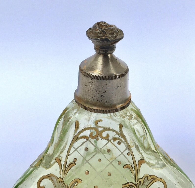 Moser Uranium Czechoslovakian Glass Triangular Perfume Joseph Albiez ...