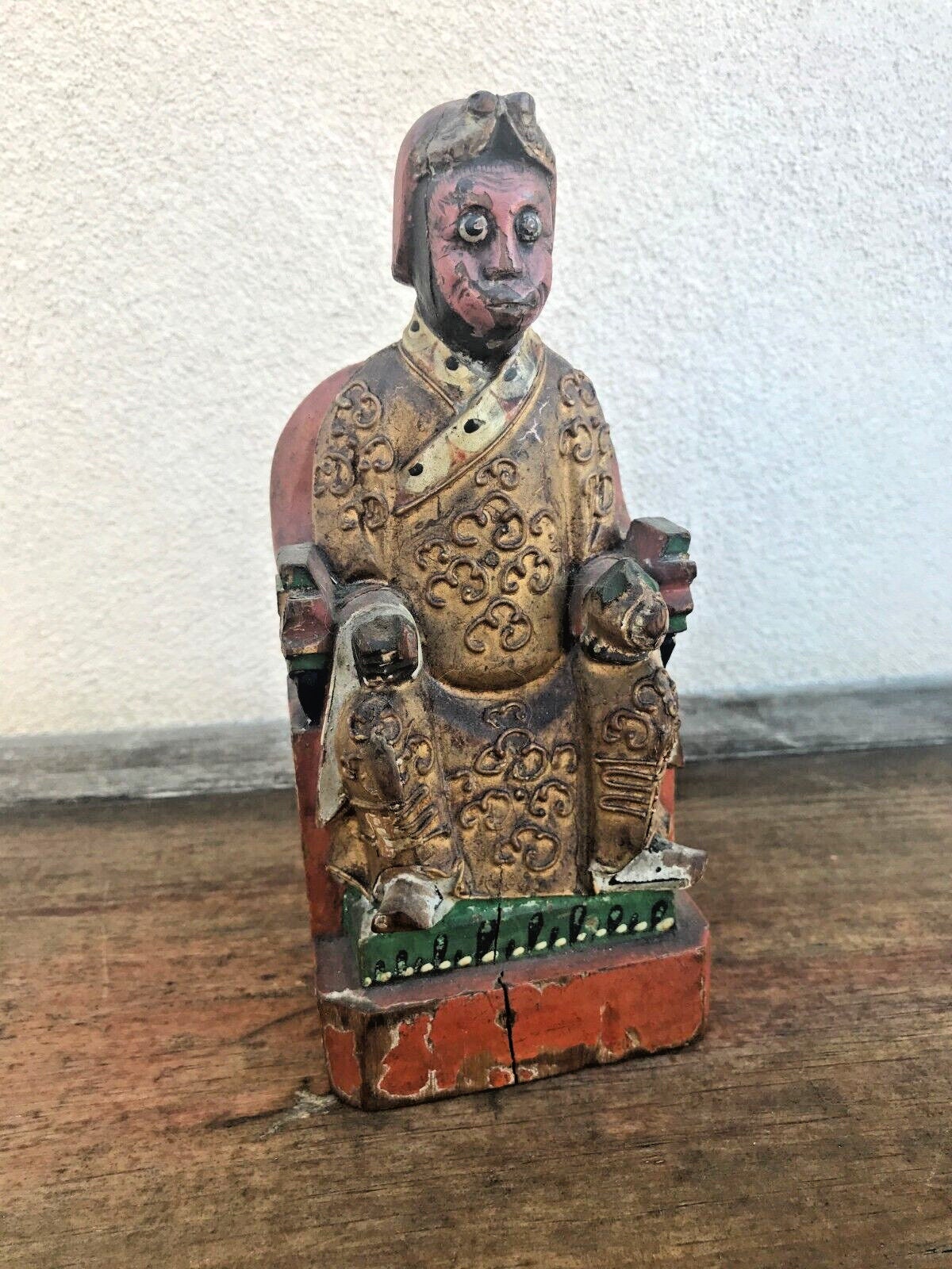 Antique Chinese Sun Wukong Monkey God Temple Figure, Wood Painted ...