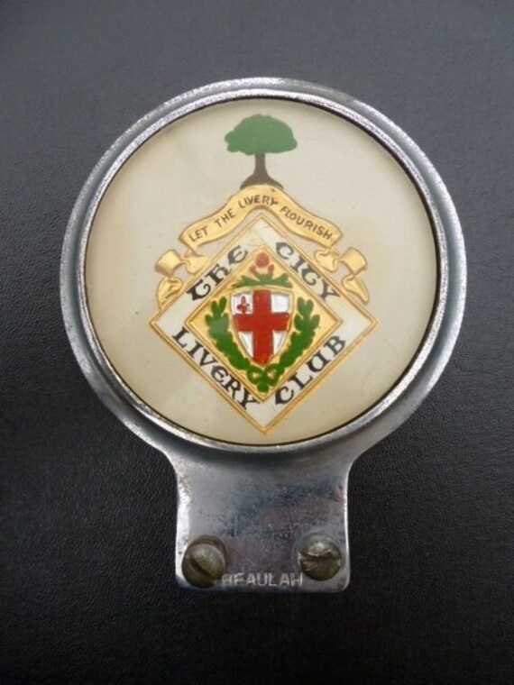 London City Livery Club license plate badge c.1950 - Gem