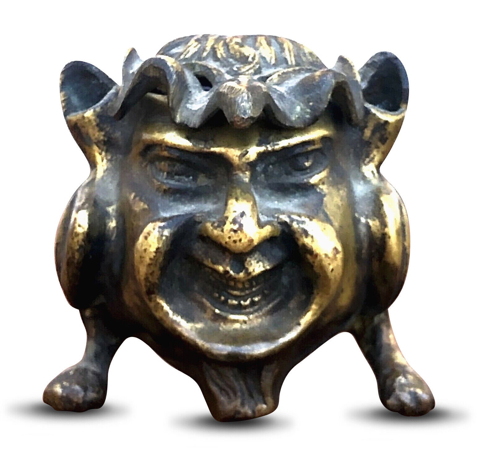 1880's Cast Bronze or Brass Devil Inkwell W/ Hand Blown - Etsy
