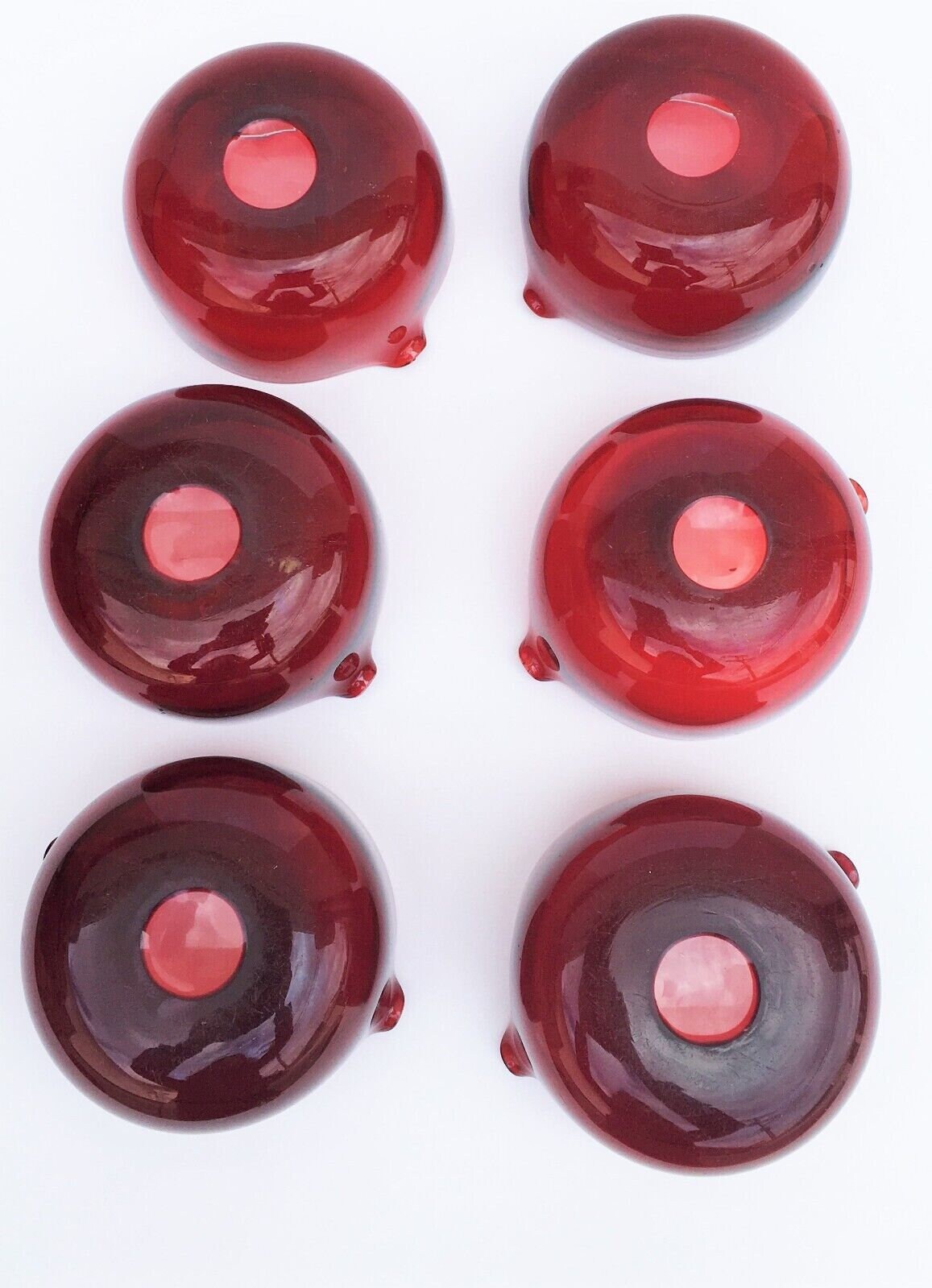 Very Rare Set of 6 Early 19th Century Ruby Red Wine Glass Rinsers ...